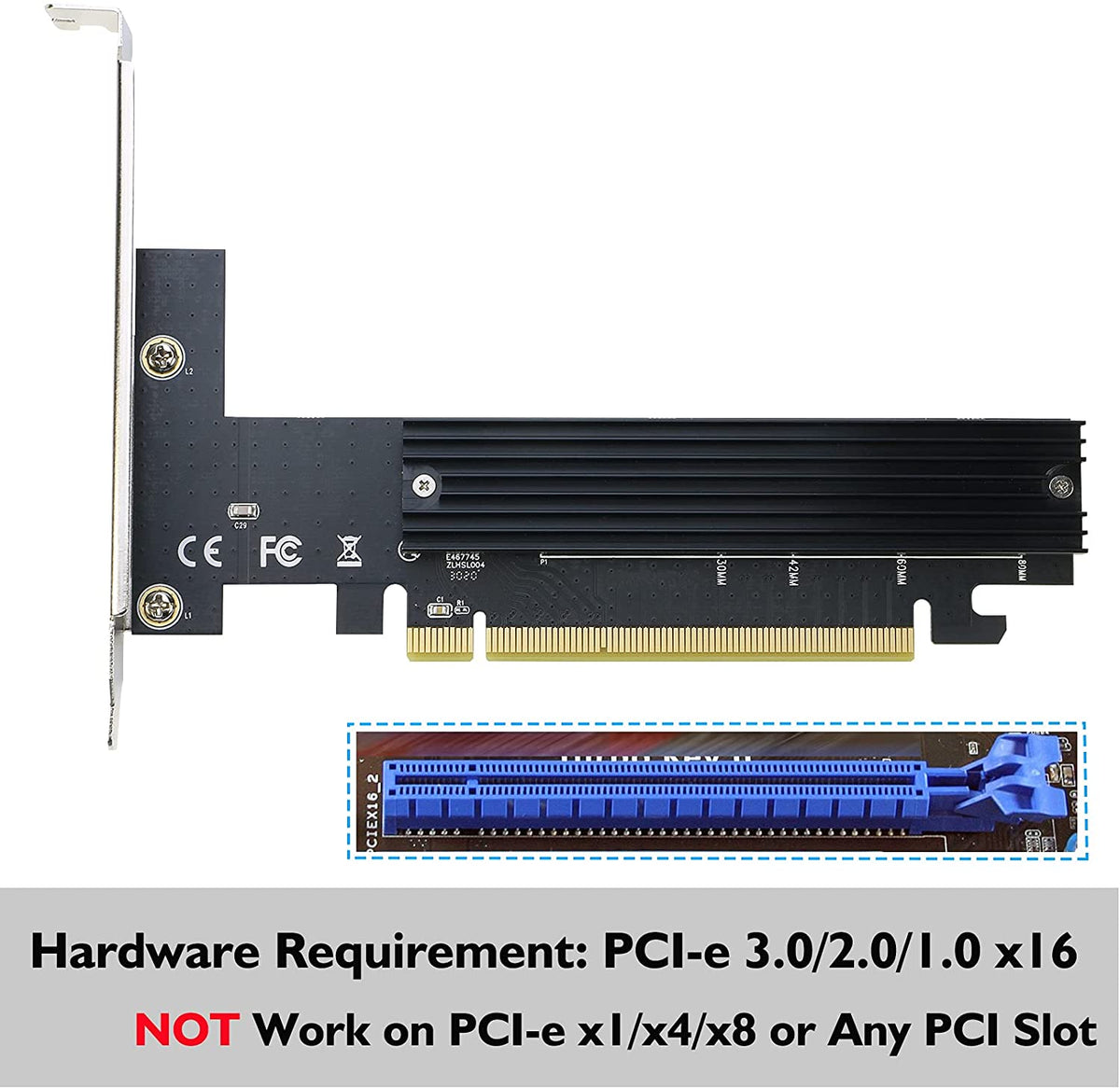 NVMe to PCIe Adapter x16, RIITOP M.2 NVMe SSD to PCI-e 3.0 x16 Adapter