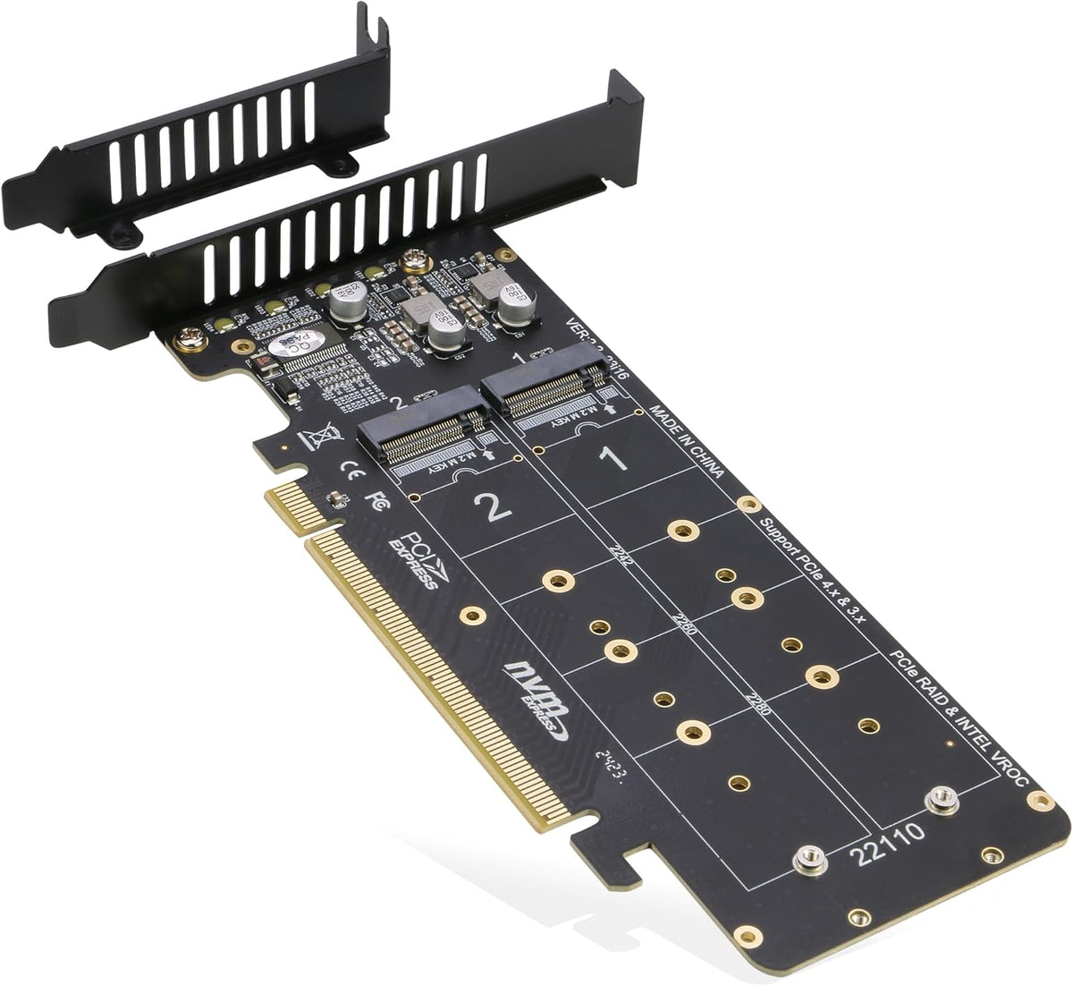 RIITOP Quad PCIe NVMe Adapter, PCIe 4.0 x16 to 4Ports M.2 NVMe Convert