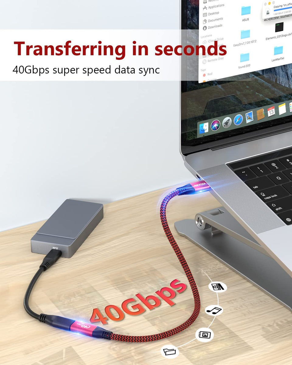 RIITOP USB4 Extension Cable Short [40Gbps, 1FT], USB C 4.0 Male to Fem