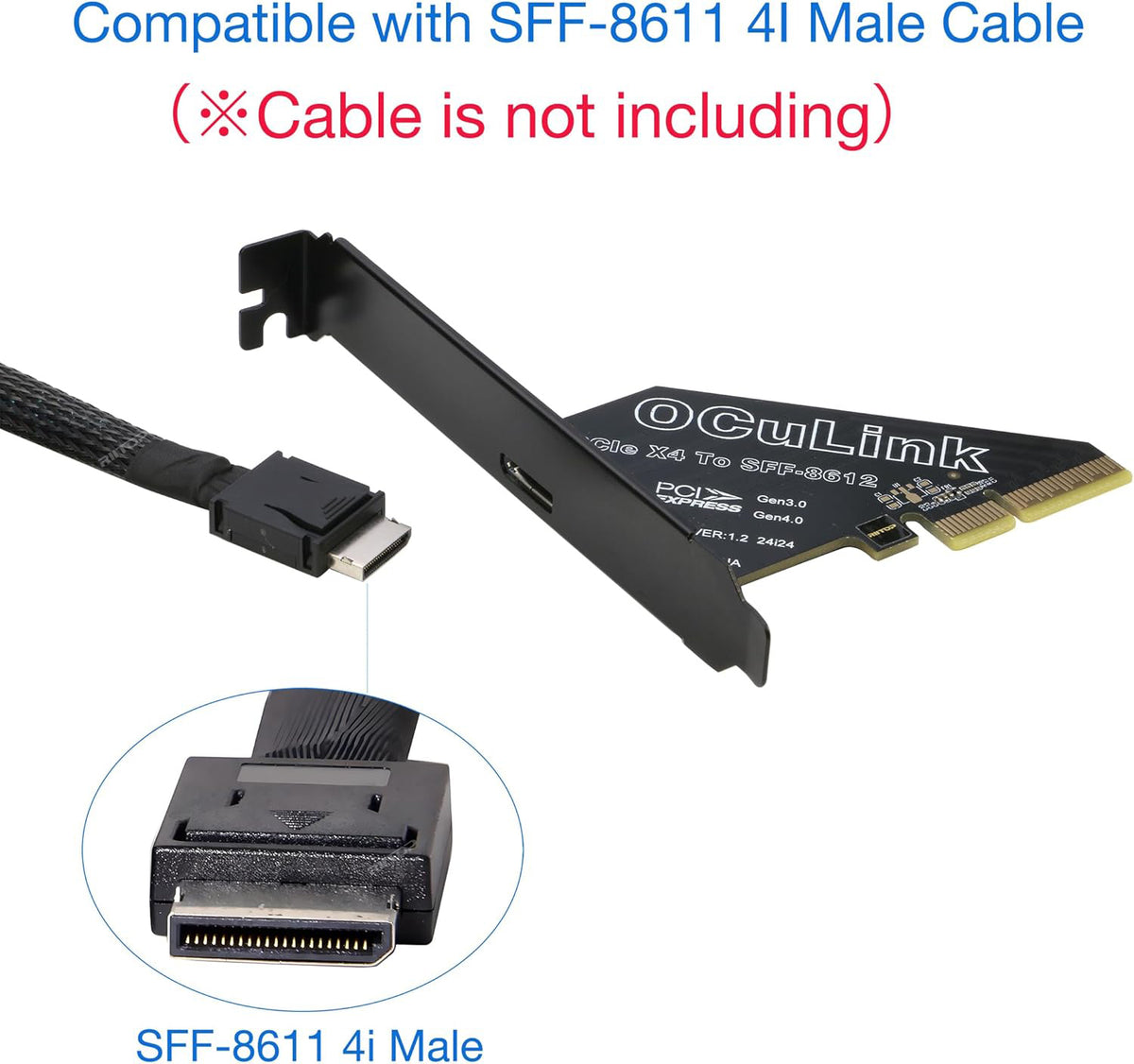 RIITOP PCIe to Oculink SFF-8612 Adapter SFF-8611 External Graphics Car